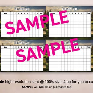 Golf Score Card, 9 Hole Printable (instant Download) - Etsy