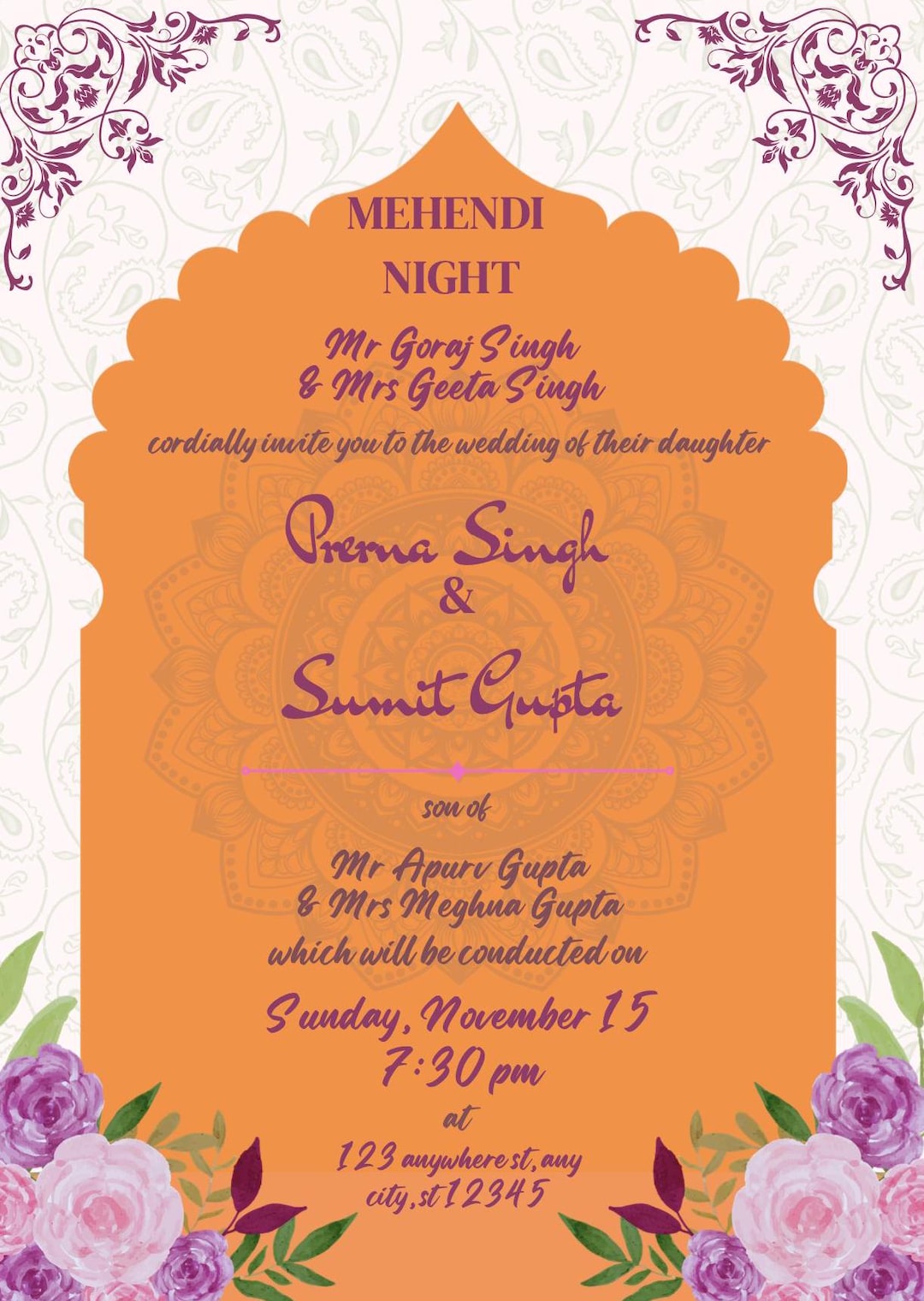 1 INDIAN WEDDING INVITATION - Etsy