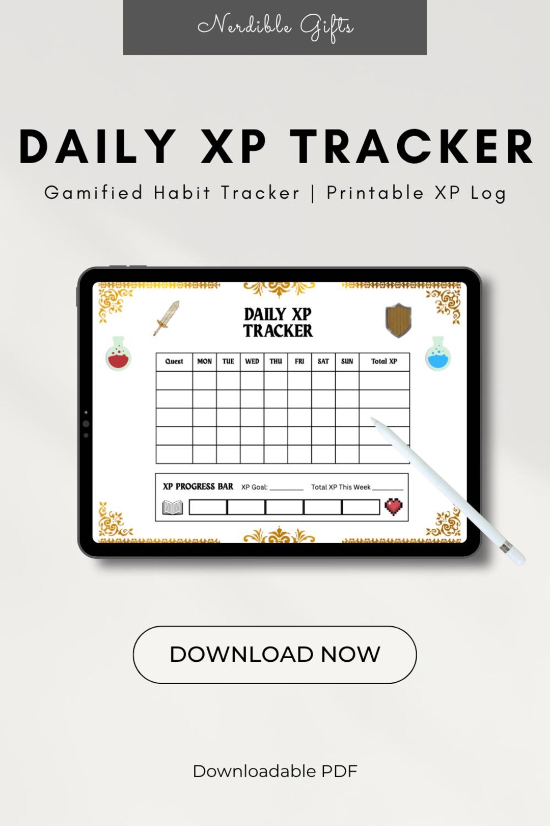 Printable RPG Habit Tracker: Gamified Productivity PDF (digital ...