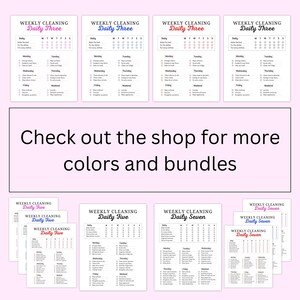Editable Daily THREE Cleaning Planner, Weekly Cleaning Schedule, Chore ...
