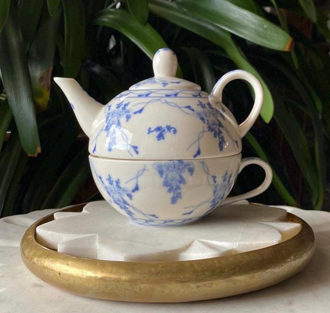 Vintage Skye Mcghie Rose Brocade Tea for 1 - Fine Porcelain Individual ...