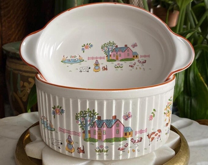 Vintage Set of 2 Jamestown Country Home Farmhouse Stoneware Dishes ...