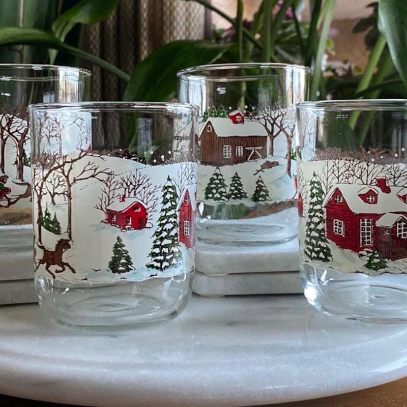 Christmas Glassware - Etsy