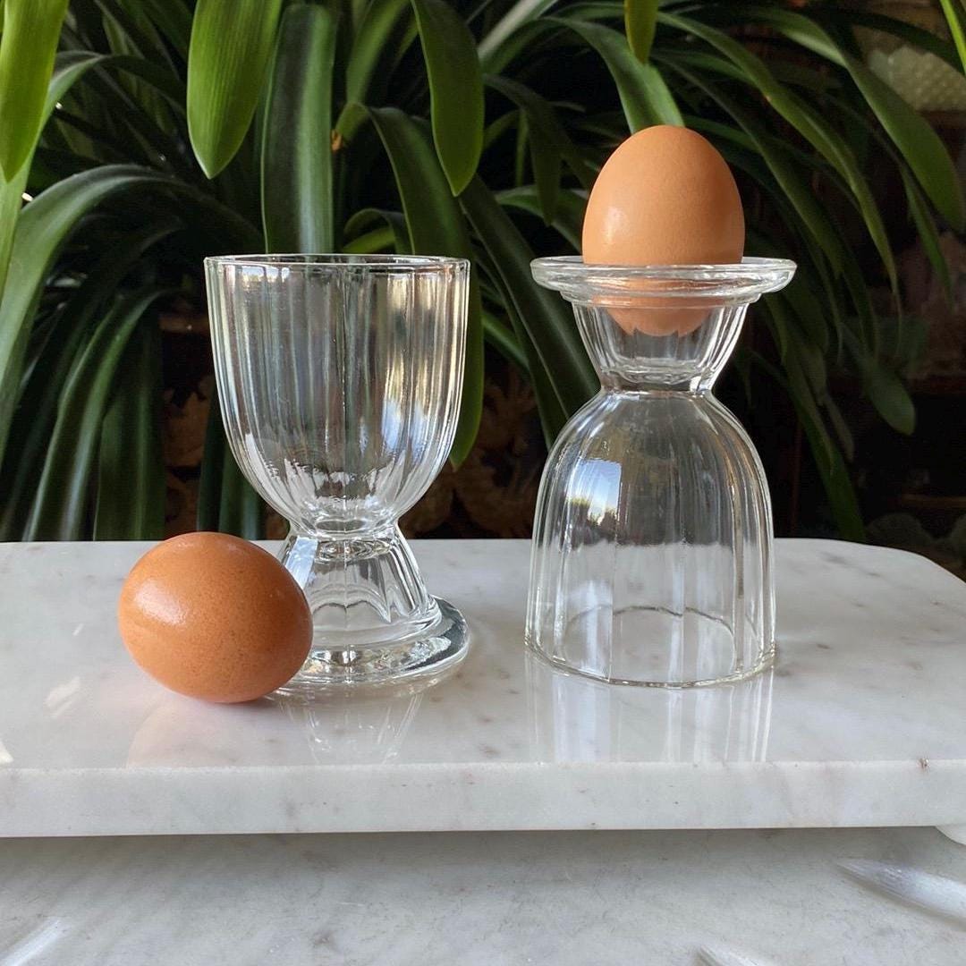 Vintage Pair of Dominion Glass Double Egg Cups - Retro Kitchen ...