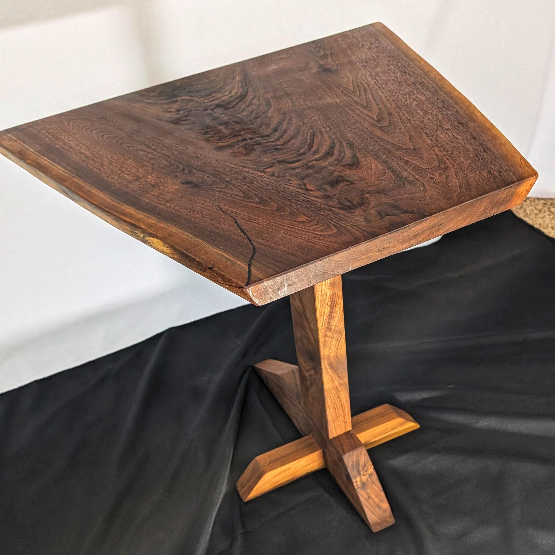 Handcrafted Live Edge Walnut Side Table - Etsy
