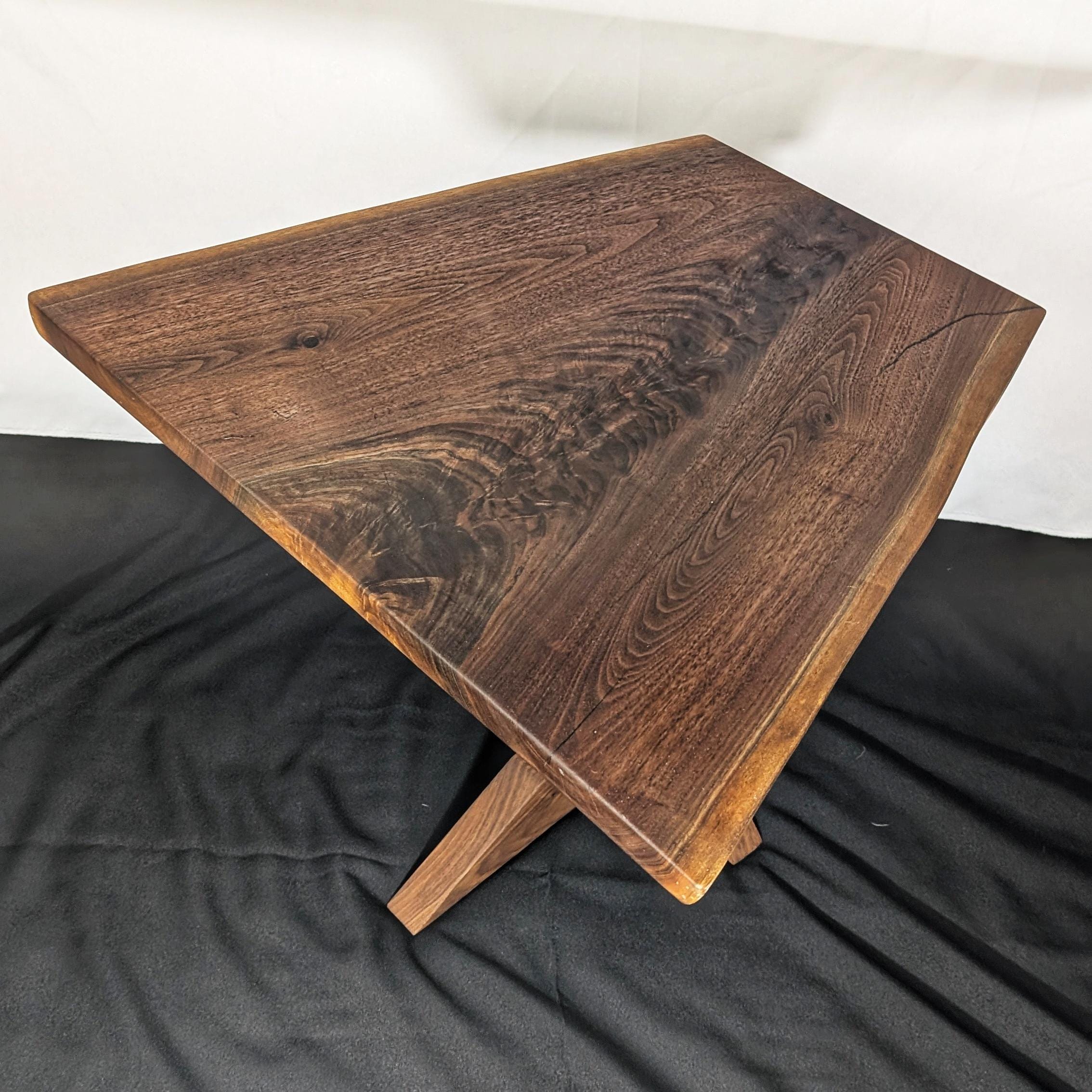 Handcrafted Live Edge Walnut Side Table - Etsy
