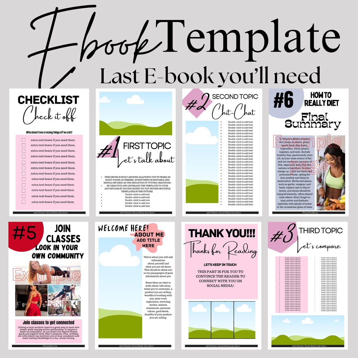 E-book Template, Digital Download, Editable Ebook, Canva Template, DIY ...