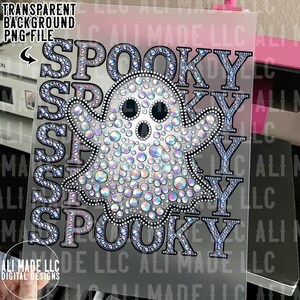 Spooky Ghost Faux Iridescent Rhinestones - PNG Digital Download ...
