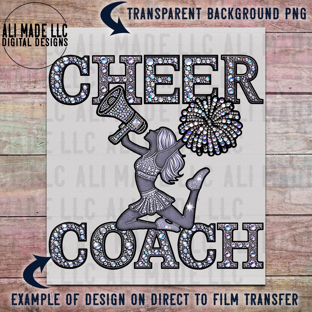 Cheer Coach Cheerleader Iridescent Rhinestones - PNG Digital Download ...