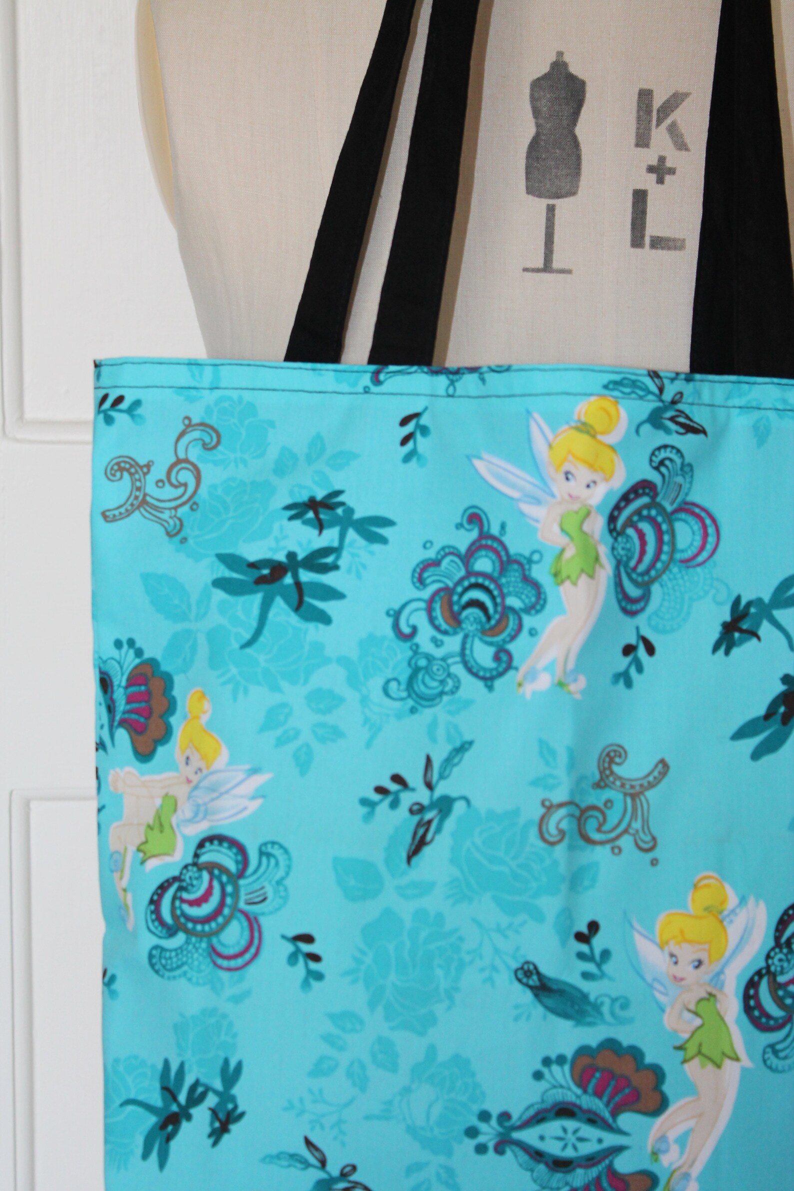 Blue tinkerbell tote bag | Etsy