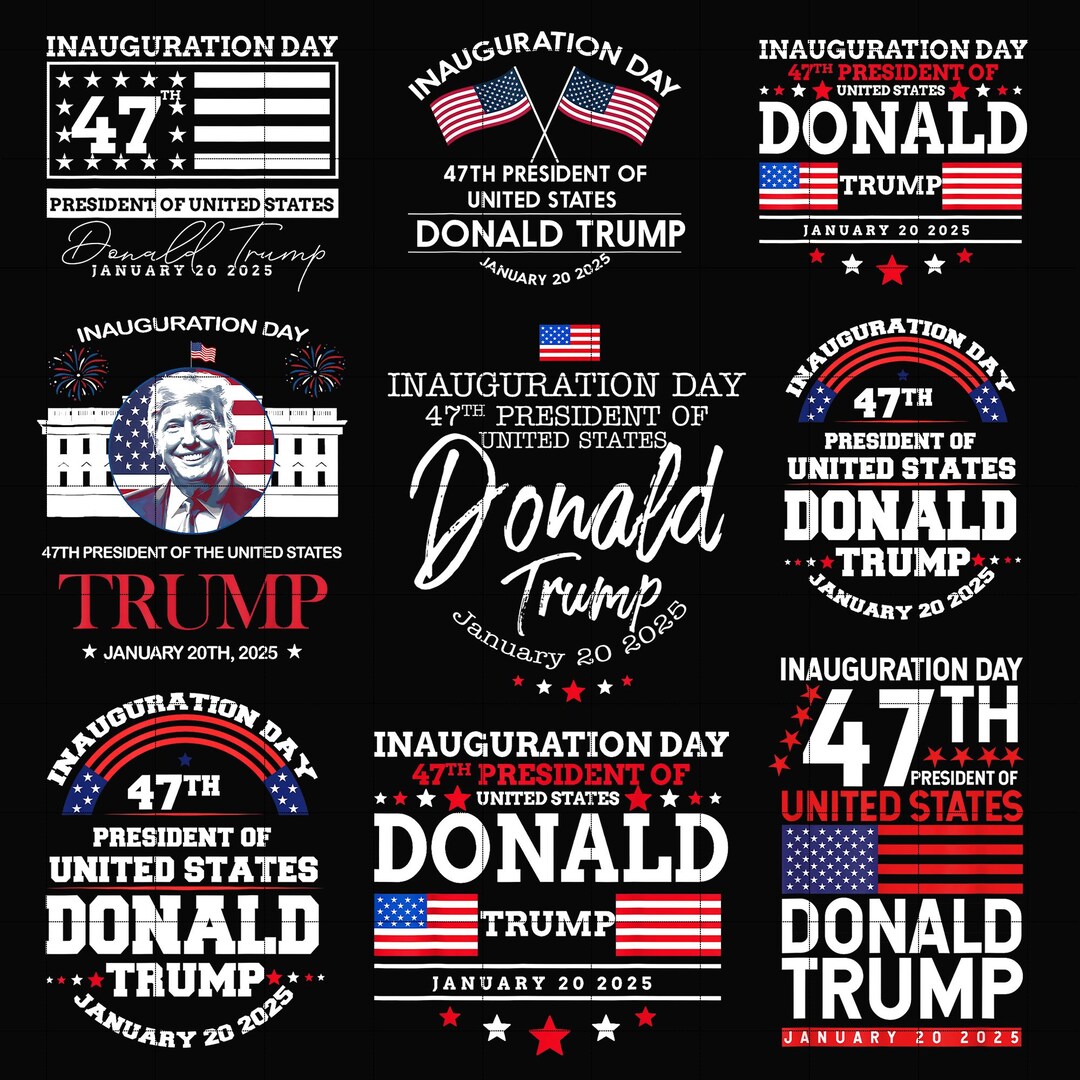 9donald Trump Inauguration Day 2025 PNG Bundle, 47th US President ...