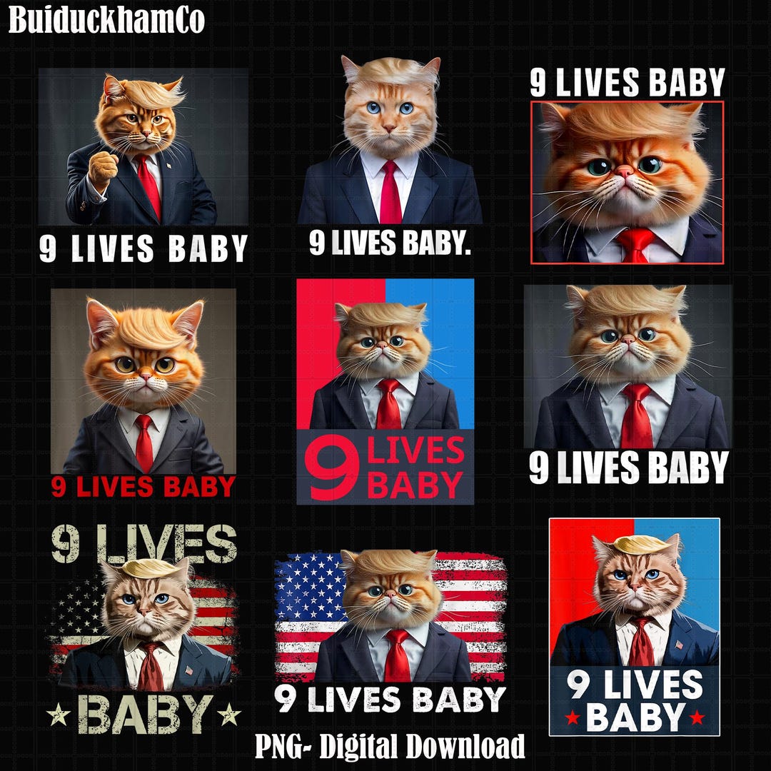9++trump Cat 9 Lives Baby Bundle Png, Trump Support Png, Best Trump ...