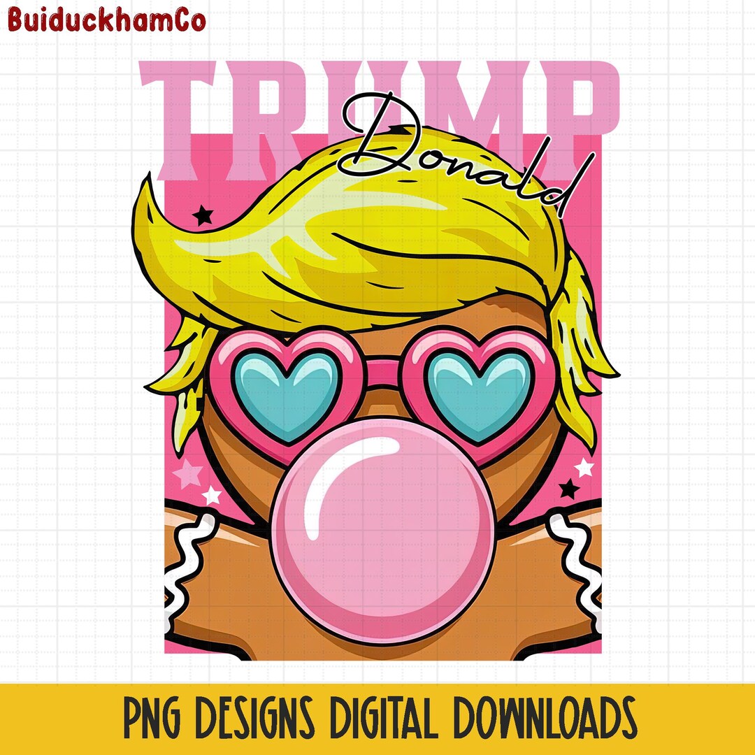 Pink Gingerbread Trump Bubble Gum Png, Trump Lover Christmas Png ...