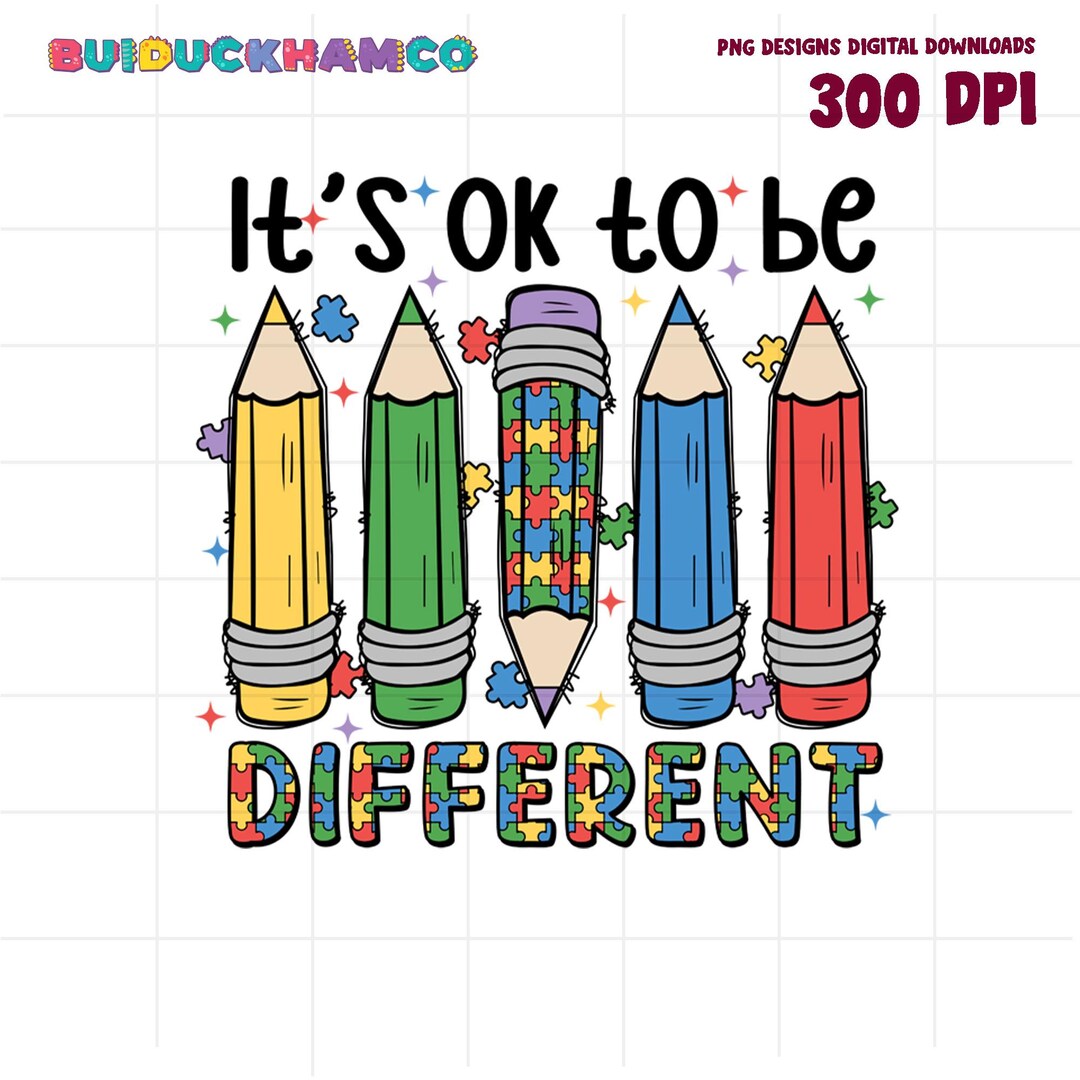 It's Ok to Be Different Autism Pencil Png, Autism Teacher Png, Autism ...