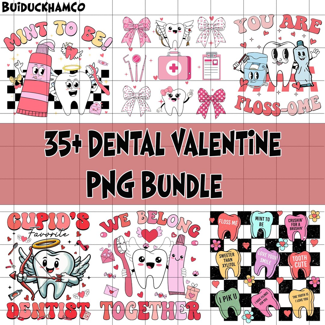 35dental Valentine PNG Bundle,valentine's Day Dental Love Png,valentine ...