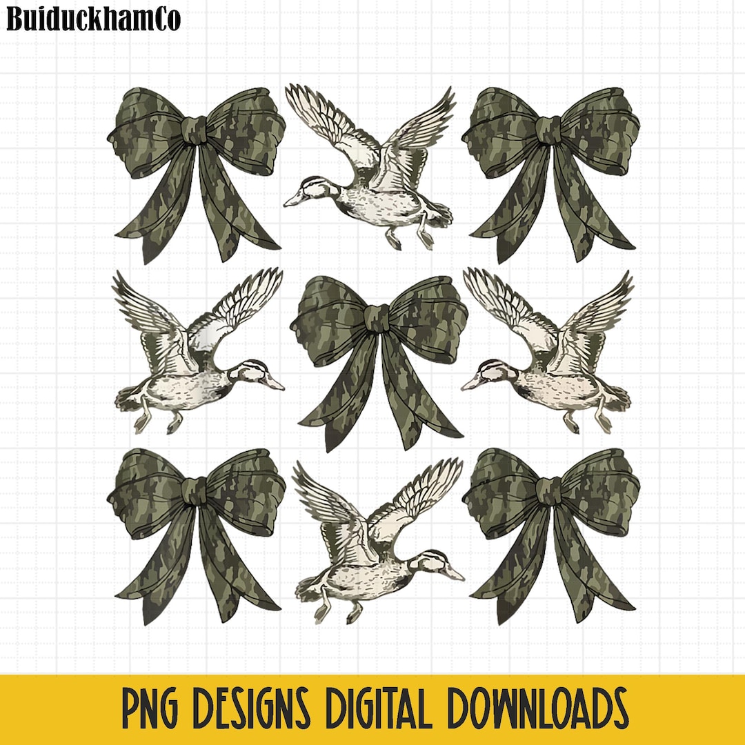Camo Bows Png, Ducks Png, Coquette Preppy Camo Bows Png, Trending ...