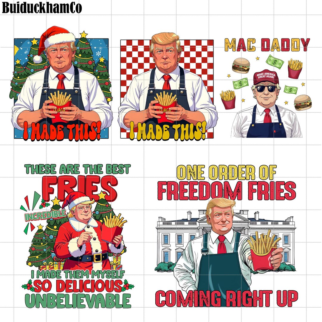 5I Made This Trump Freedom Fries PNG Bundle, Fast Food Donald, Serving ...