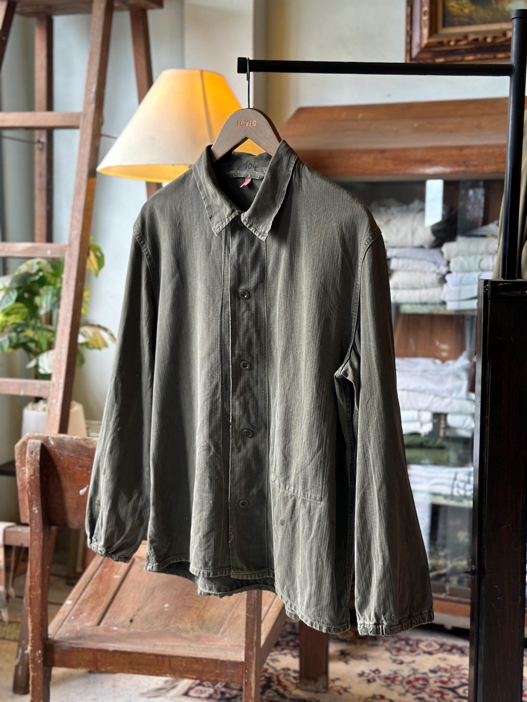 1950s-1960s German Army HBT Jacket Beautiful Cotton Herringbone Twill ...