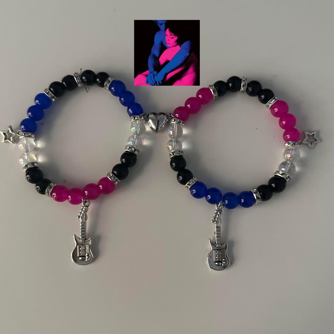 TV Girl Matching Bracelets | Blue and Pink | 8mm Glass Beads - Etsy