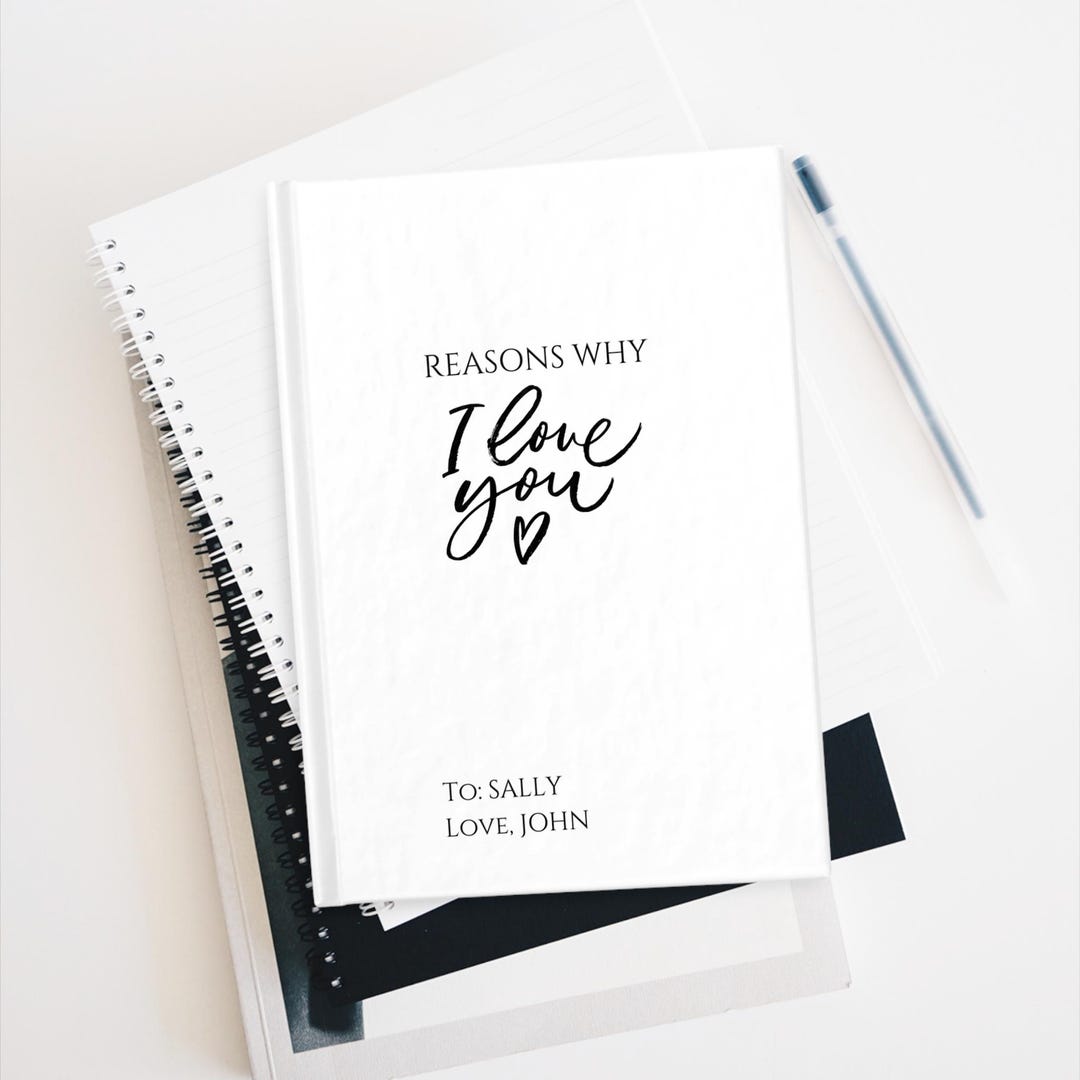 Reasons I Love You Notebook - Personalized Couple Gift - Custom Love ...