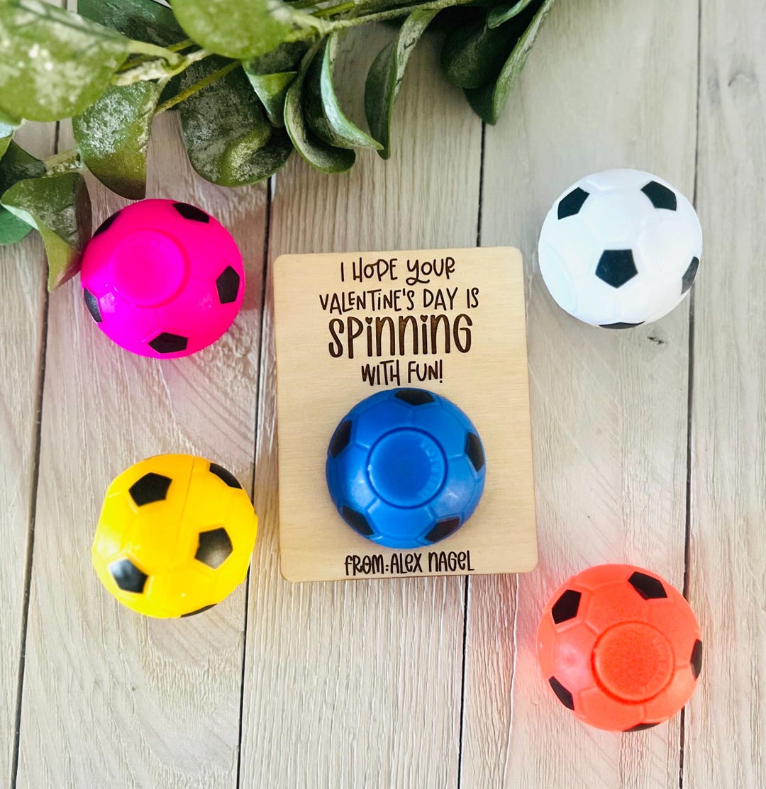 Soccer Ball Spinner Valentine, Class Valentine, Soccer Ball,non Food ...