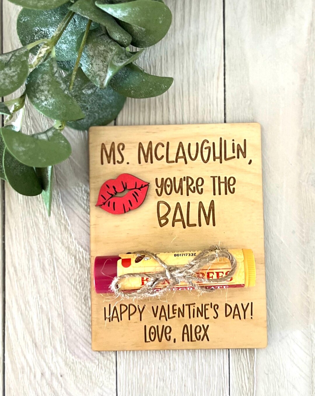 Teacher Valentine, Teacher, Lip Balm, Daycare Teacher, Valentine's Day ...