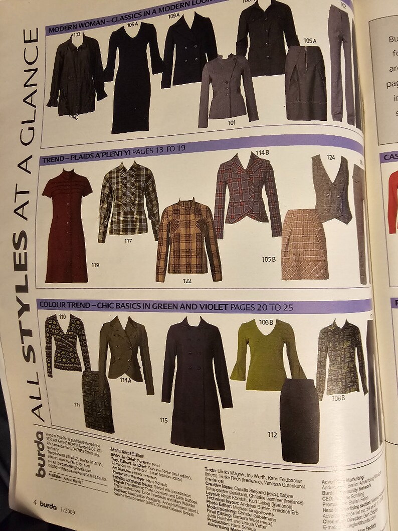 Burda Fashion Sewing Magazine Complete WITH Uncut Paper Patterns in ...