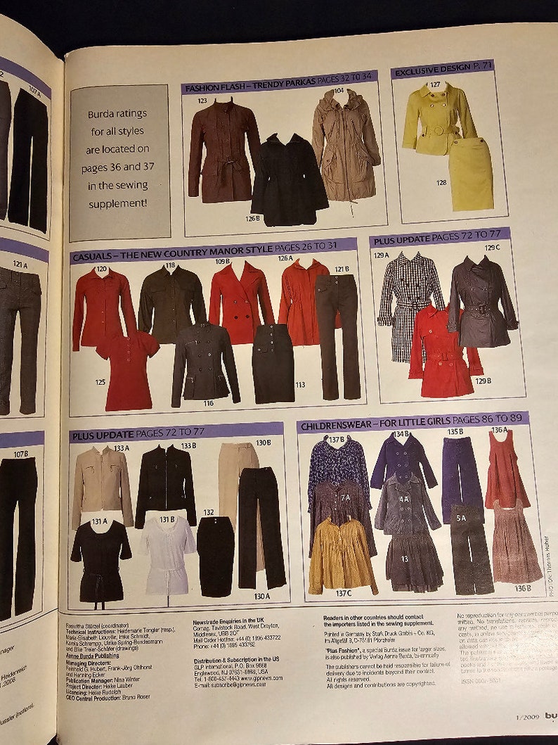 Burda Fashion Sewing Magazine Complete WITH Uncut Paper Patterns in ...