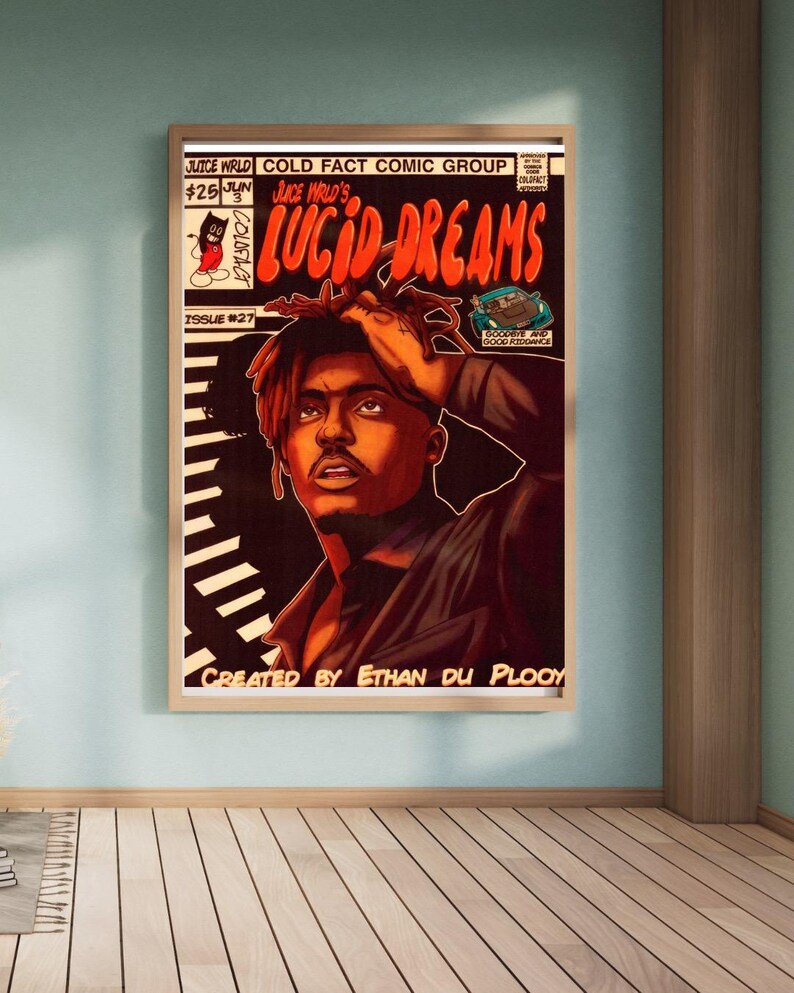 Lucid Dreams Juice WRLD Comic Album Cover Music Rap Gangsta Pop Culture ...