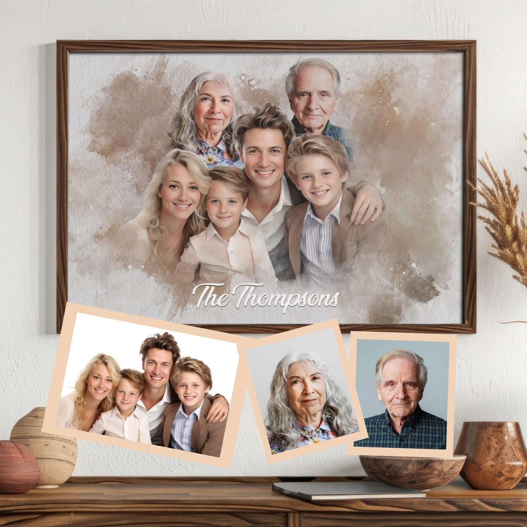 Personalized Family Portrait, Merge Multiple Photos Into One, Seamless ...