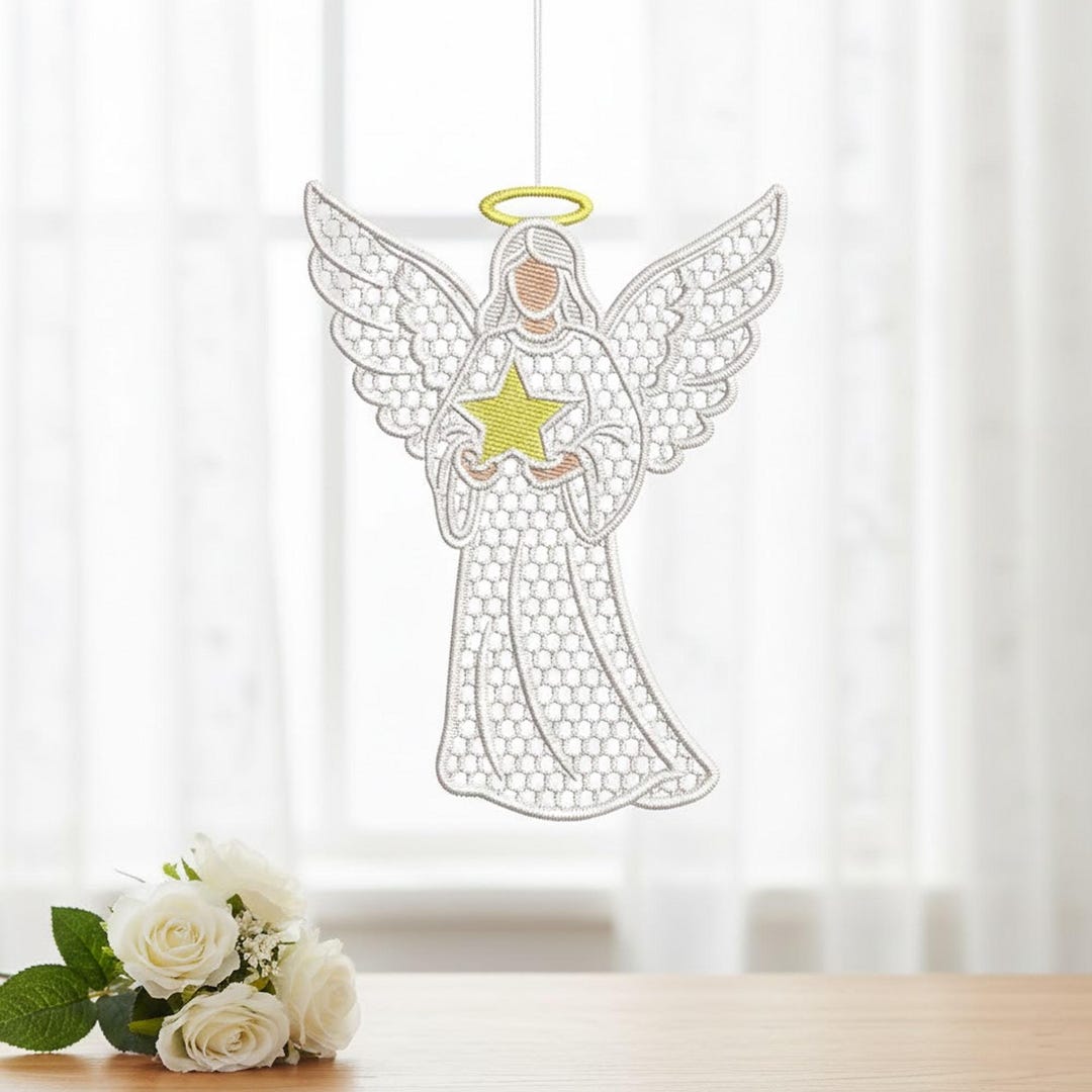 FSL the Angel of Hopeful Light Ornament Embroidery (digital Download)3 ...