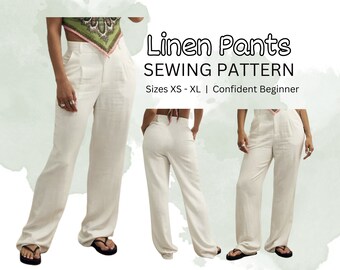 Straight Leg Pants Sewing Pattern | Trousers Pattern | Pants Pattern ...