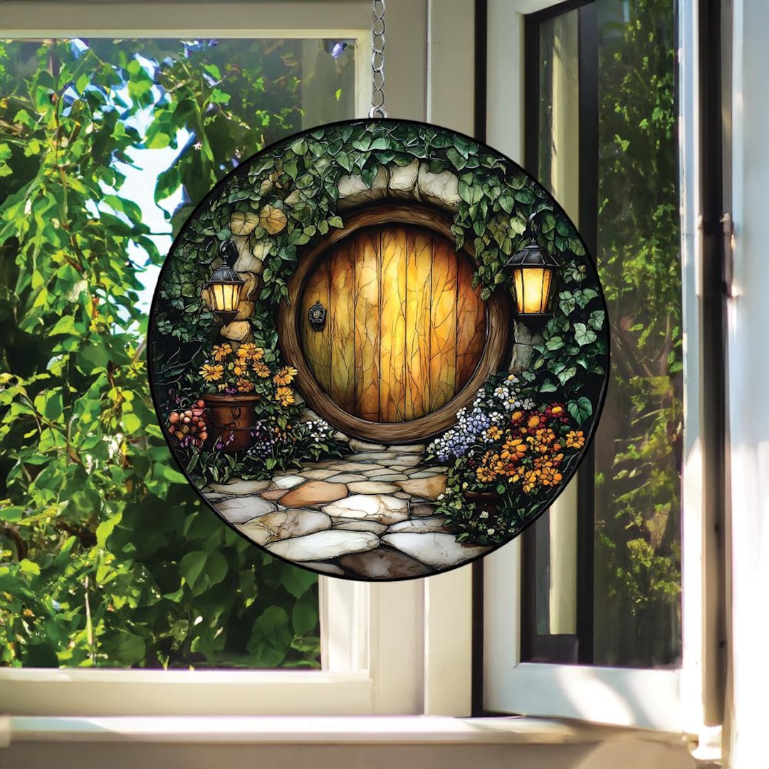 Hobbiton the Shire Faux Stained Glass Suncatcher, Acrylic Window ...