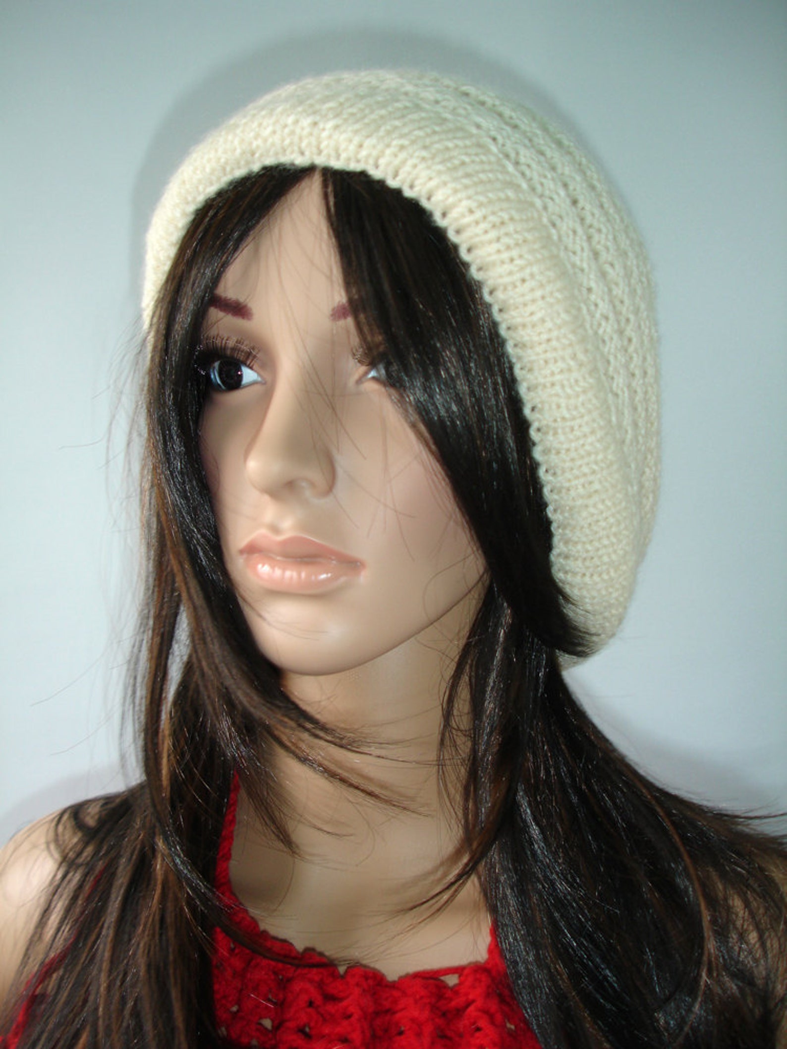 Slouchy Hat in Cream Ready to Ship - Etsy