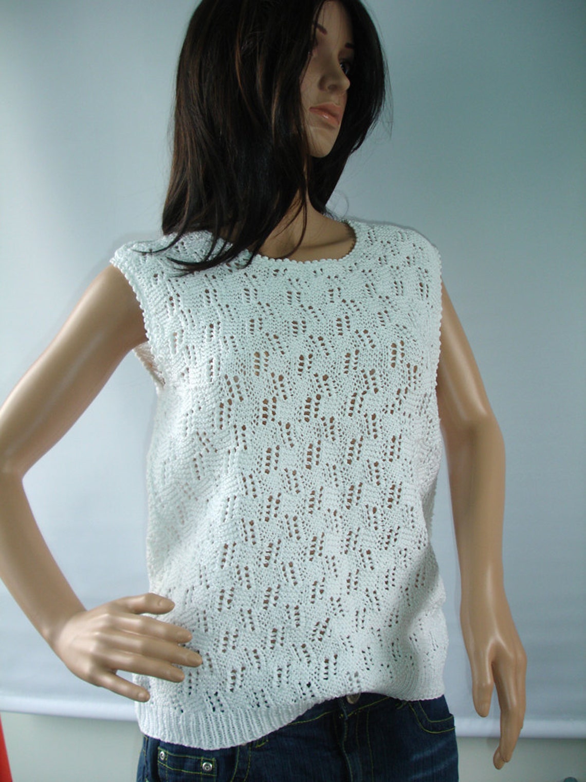 White Knit Summer Lace Top Ready to Ship - Etsy