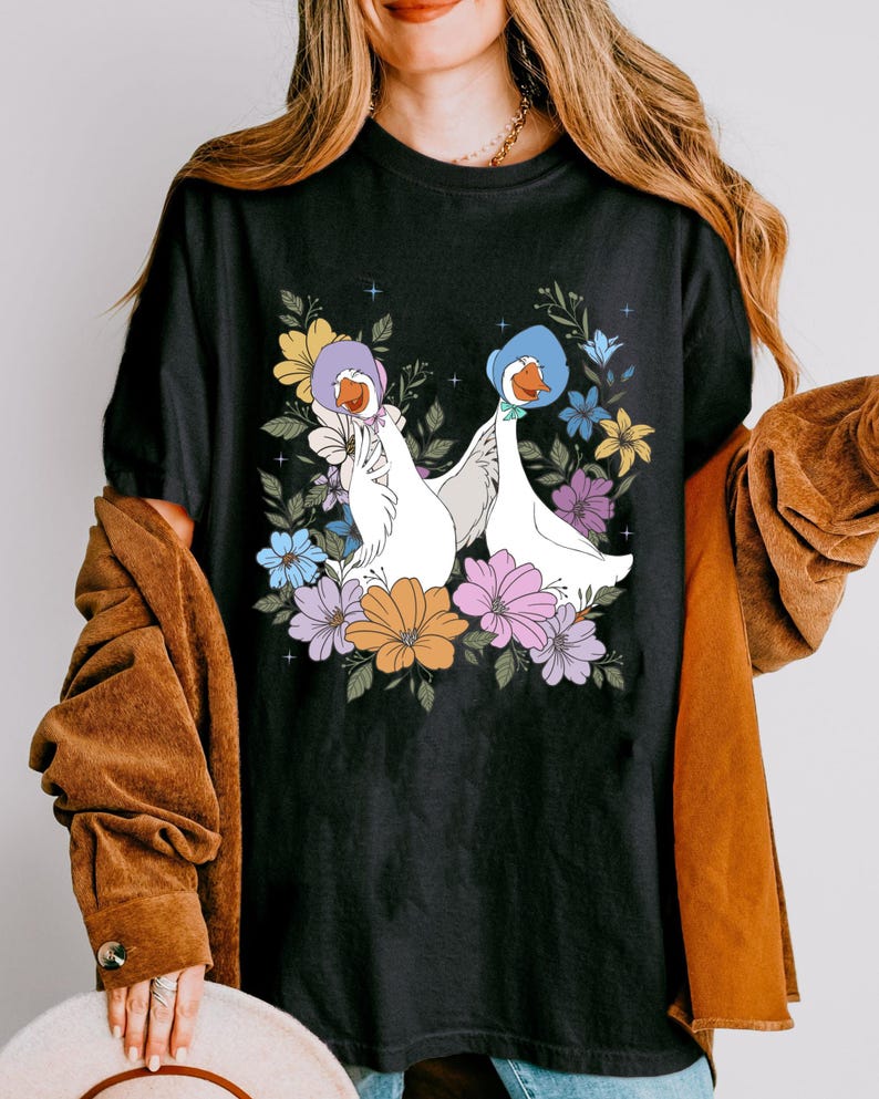 Abigail and Amelia Gabble Floral Couple Friends Matching Comfort Colors ...