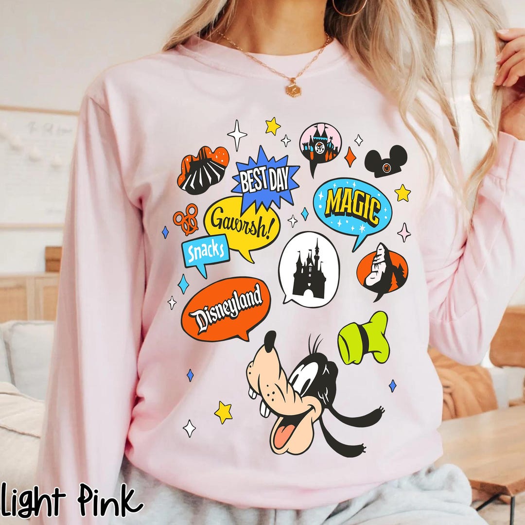 Retro Disney Goofy Speech Bubble Shirt, Disneyland Park Icons Graphic ...