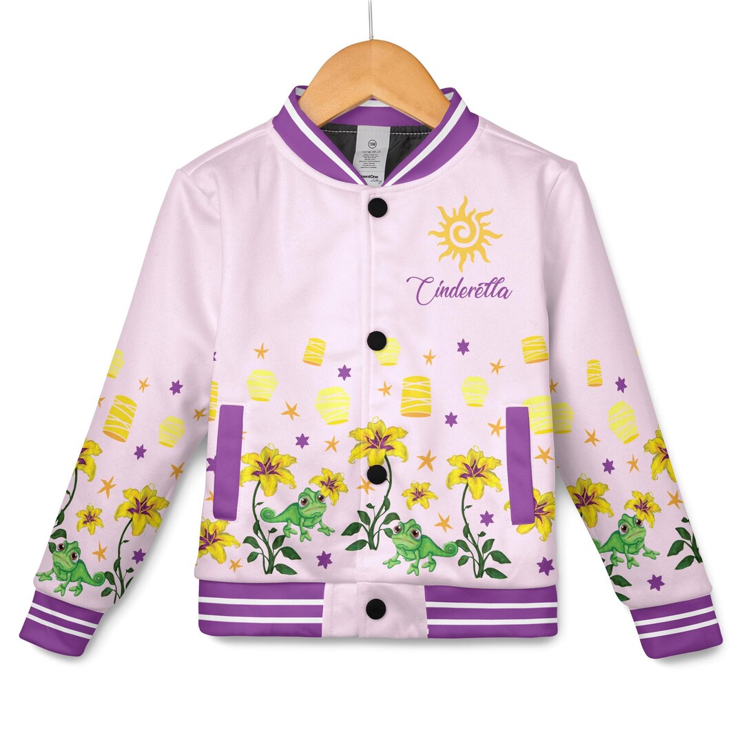 Disney Rapunzel Princess Coquette Bow Kid Varsity Jacket, Disney ...