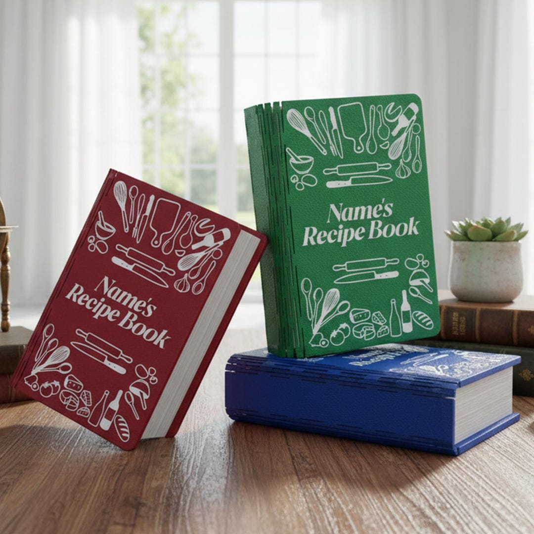 Custom Name 3D Print Cookbook Shaped Box, Personalized Recipe Book ...