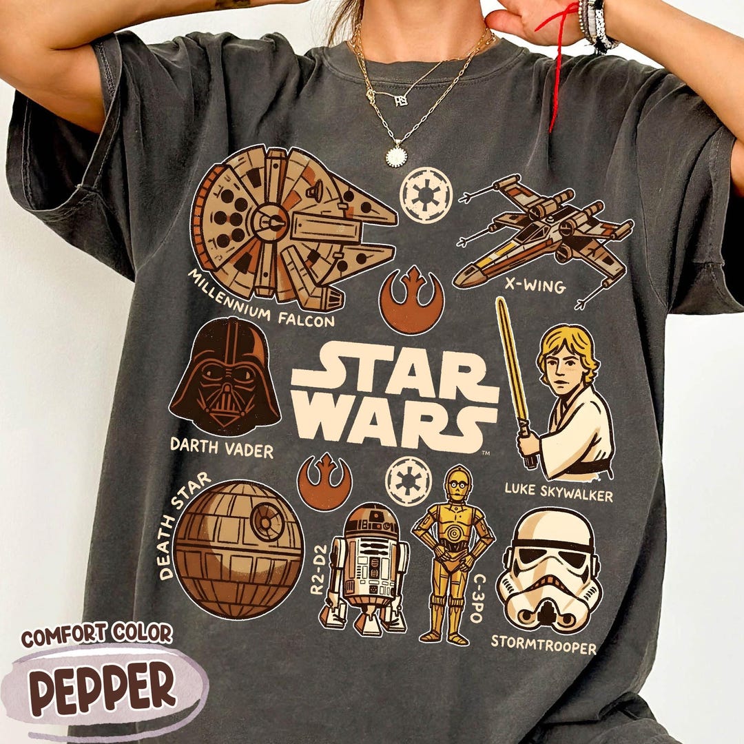Retro Star Wars Galactic Droids Shirt, Luke Skywalker Darth Vader Tee ...