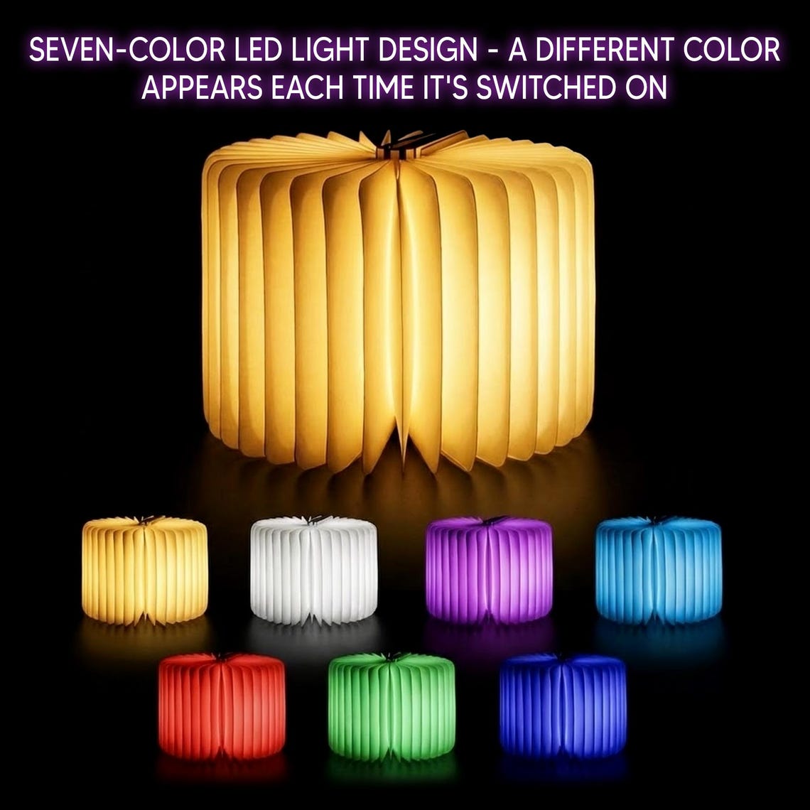Custom Name Your Own Little Bookstore Light Folding Magnetic Table Lamp ...