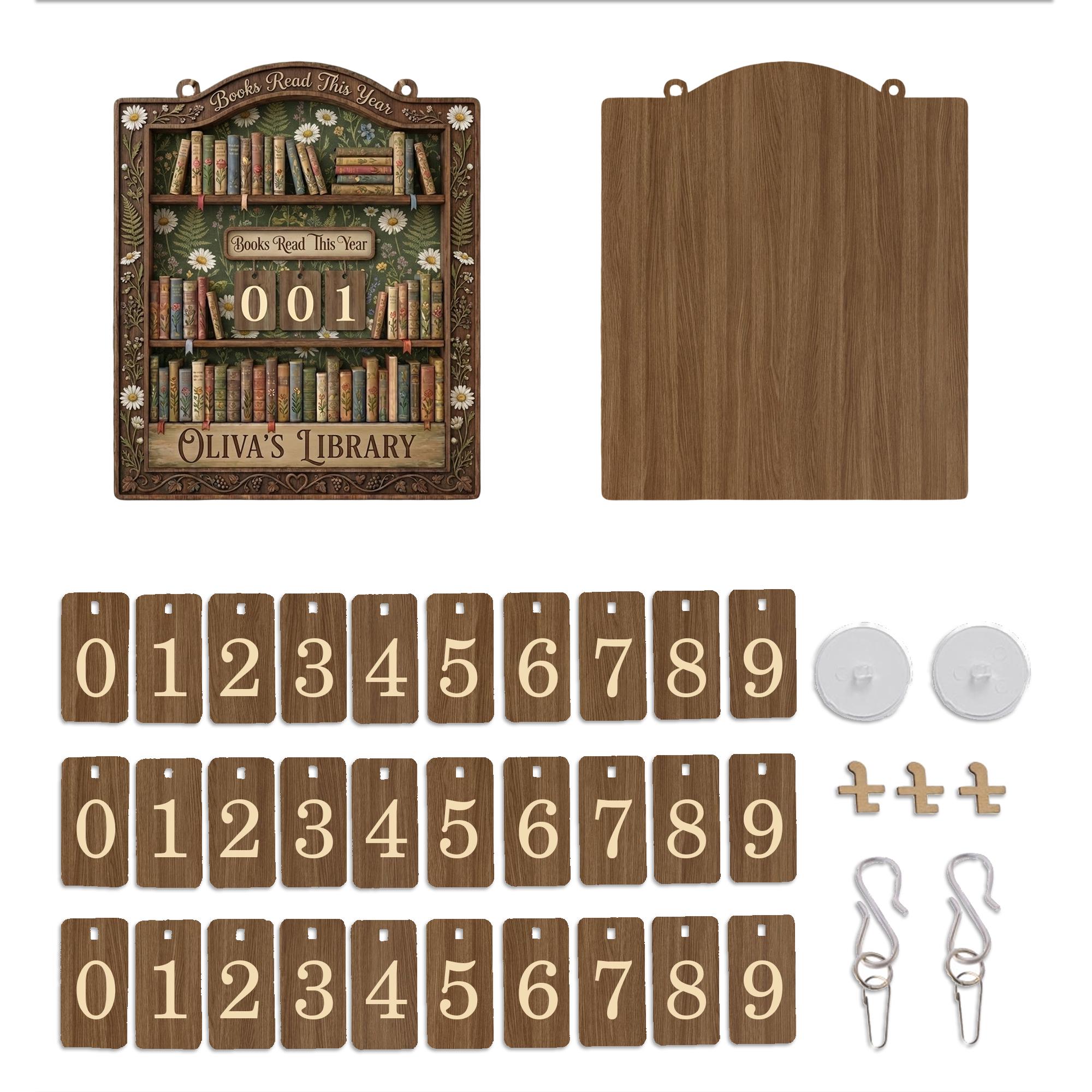 Custom Name Book Read This Year Counter, Personalized Bookshelf Tracker ...