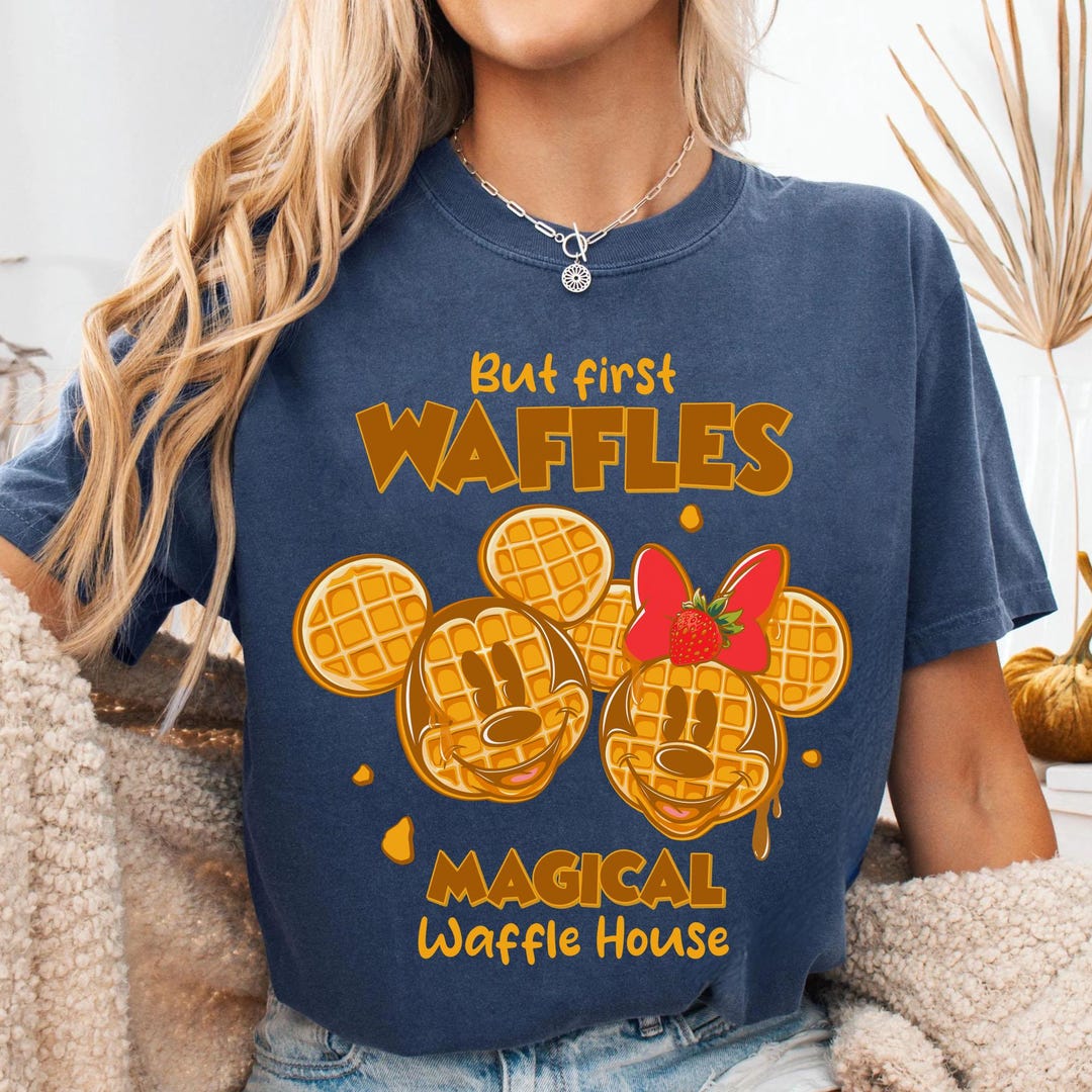 Mickey Minnie Mouse Waffles but First Waffles Comfort Colors Shirt ...