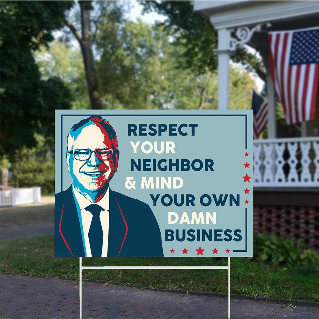 Respect Your Neighbor Mind Your Own Harris Walz 2024 Yard Sign , 2024 ...