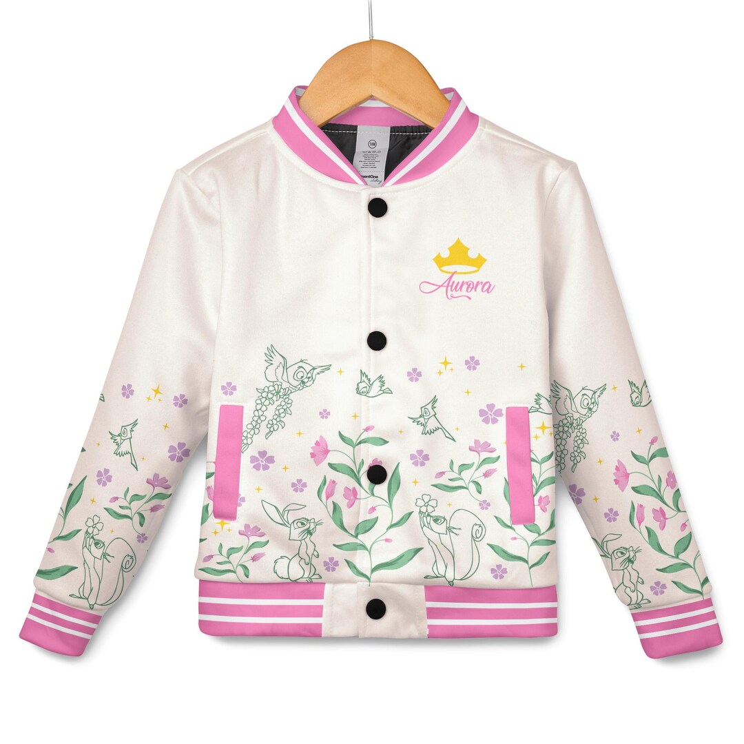 Disney Aurora Princess Coquette Bow Kid Varsity Jacket, WDW Disneyland ...