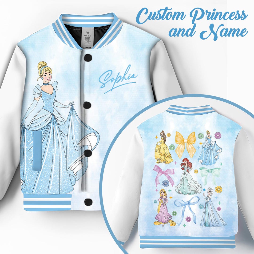 Disney Snow White Princess Coquette Bow Kid Varsity Jacket, WDW ...
