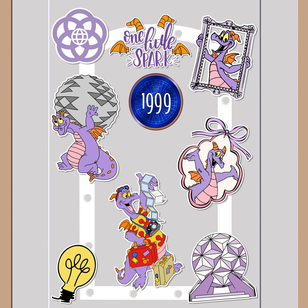 Epcot Center Figment Dragon Coquette Bow Magnet, Disney Epcot Purple ...