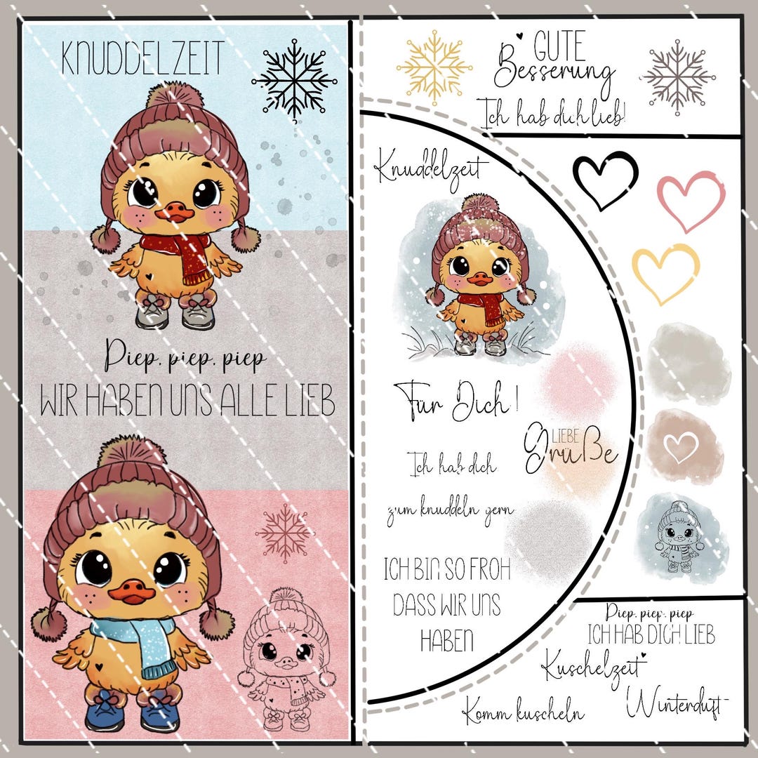 Digistamp Piepsi PNG, Sublimate, Cricut, Digipaper, Heart Creative ...