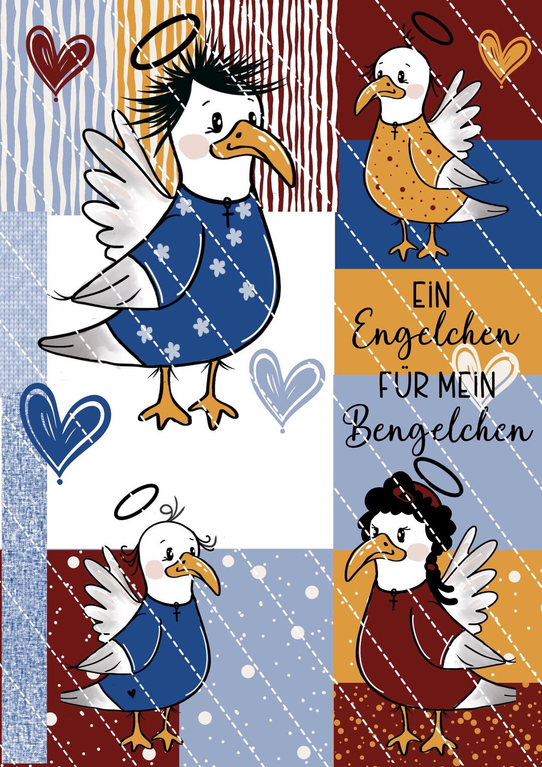 Digistamp A Little Angel for My Little Rascal Seagulls, PNG, Plotter ...