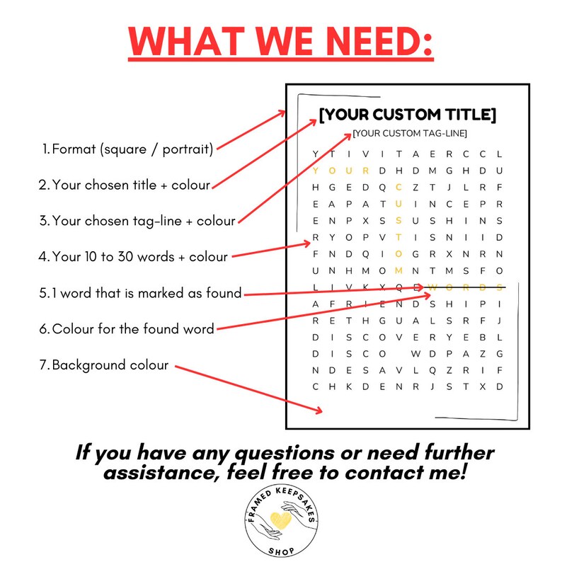 Personalized Word Search Custom Printable File - Etsy